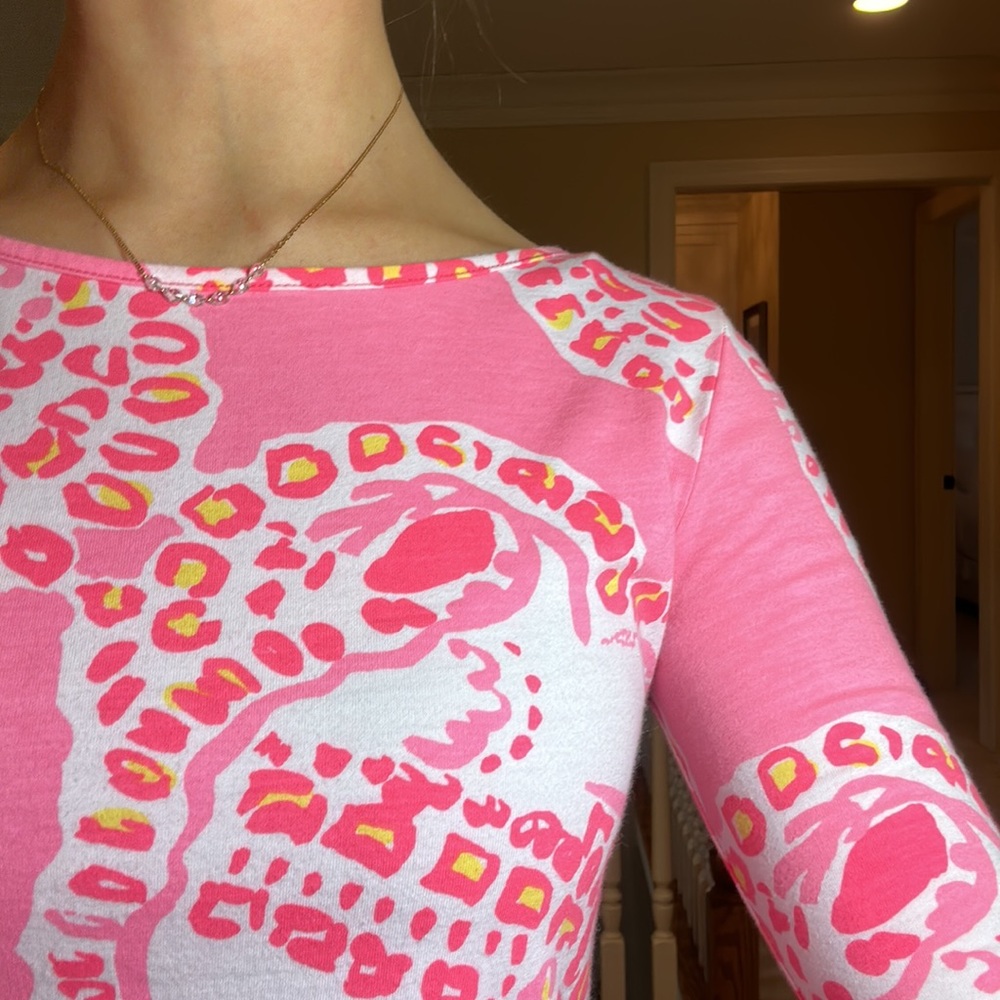Lilly Pulitzer Mini Dress (Pink Coral Pattern And Nav… - Gem